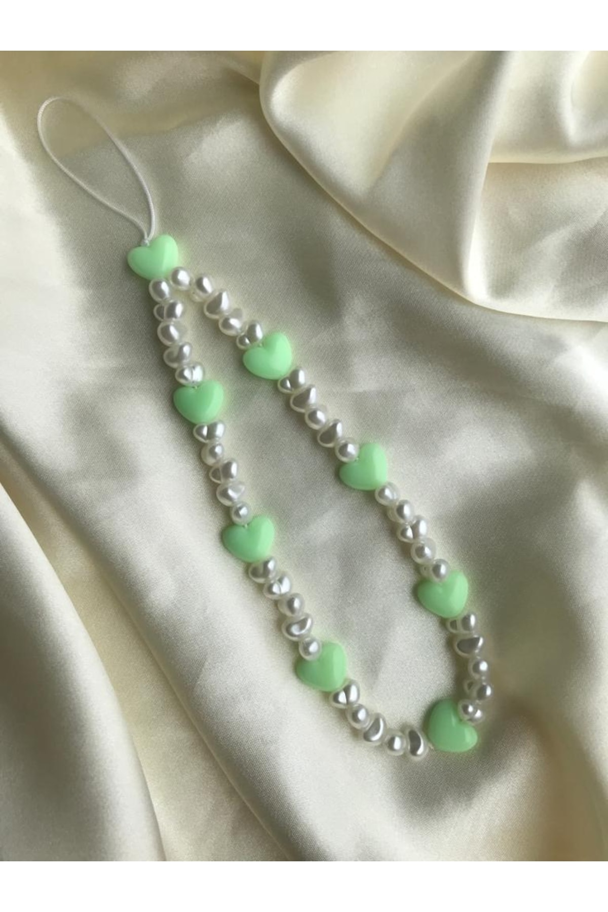 PEONY - peonyofficiall Yeşil Kalp Ve Incili Telefon Charmı Telefon ...