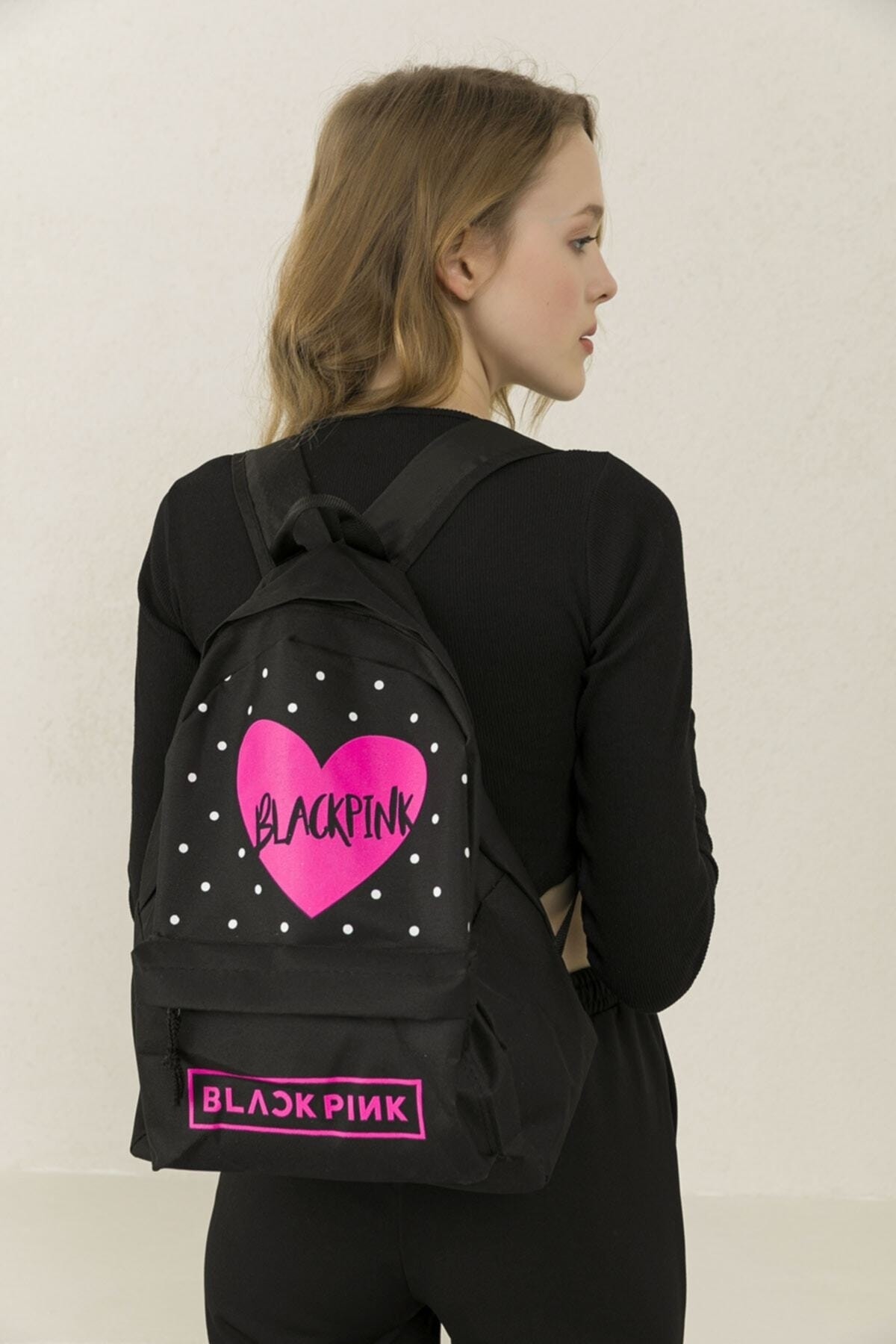 Art Picasso Siyah Black Pink Kalp Baskılı Sırt Çantası Fiyatı ...