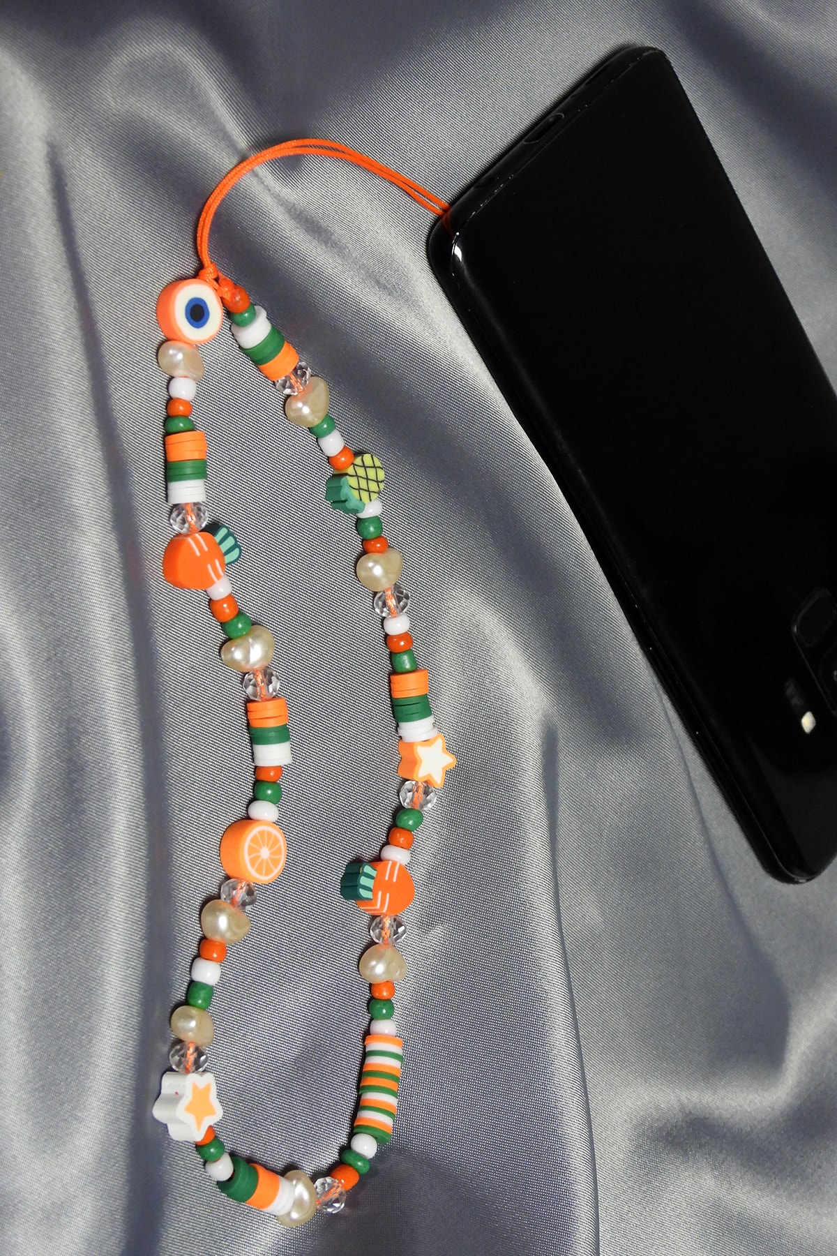 Karlay Turuncu Renkli Boncuk Silikon Telefon Ipi Phone Charms - Fiyatı ...