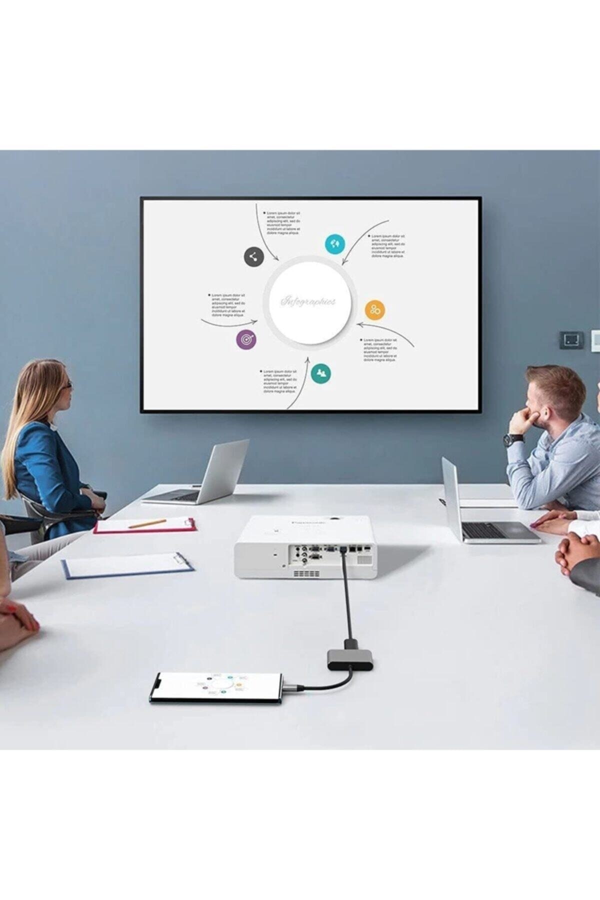 Daytona Cf01 3in1 Type-c To Hdmı Usb 3.0 Projeksiyon Görüntü Yansıtıcı Dönüştürücü - Sılver ...