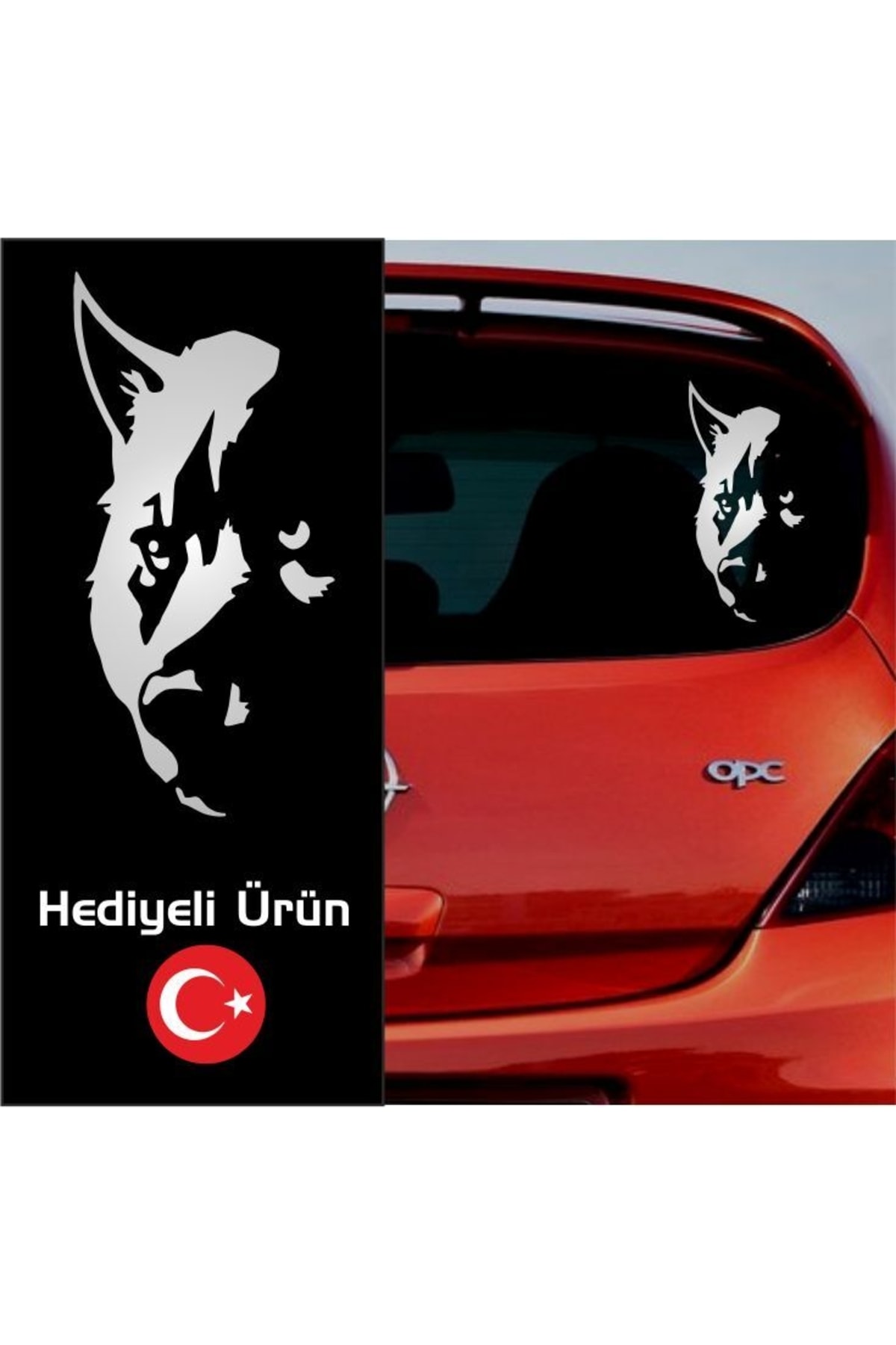 Oto Sticker Türk - Kurt Silüeti Sticker Metalik Gümüş Gri 30x15cm ...