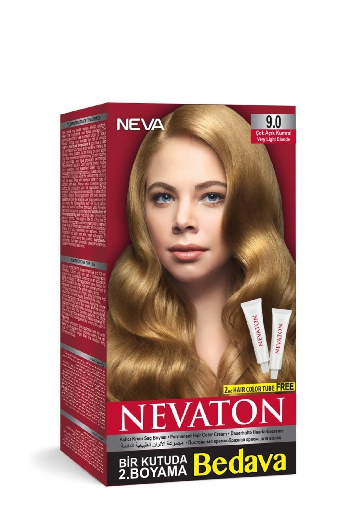 Neva Color Nevaton Kalıcı Krem Saç Boyası 9.0 Çok Açık Kumral - Fiyatı ...