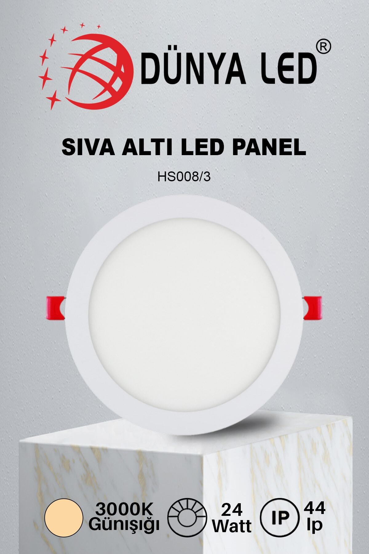 DÜNYA LED Hs.008/3 24w Sıva Altı Yuvarlak Spot Led Panel 3000k Günışığı ...