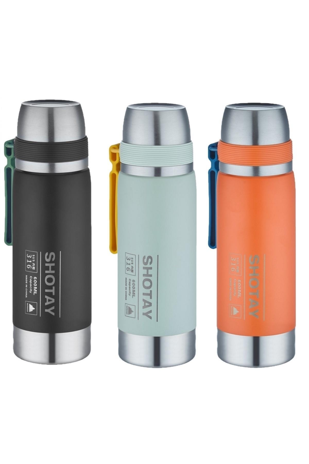 Shotay 600 Ml Çelik Kamp Termosu Ağızlık Ve Ekstra Bardaklı Kullanım 24 ...