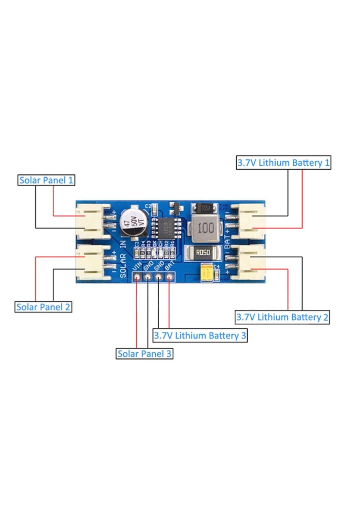 ROBA 12v Solar Panel Ile 1s 3.7v Lityum Pil Mppt Şarj Kartı Cn3791 Akü ...