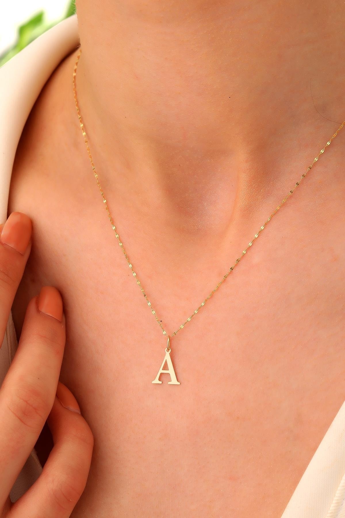 Sefa Gold 14 Ayar Altın A Harf Ince Aynalı Zincir Kolye Fiyatı ...