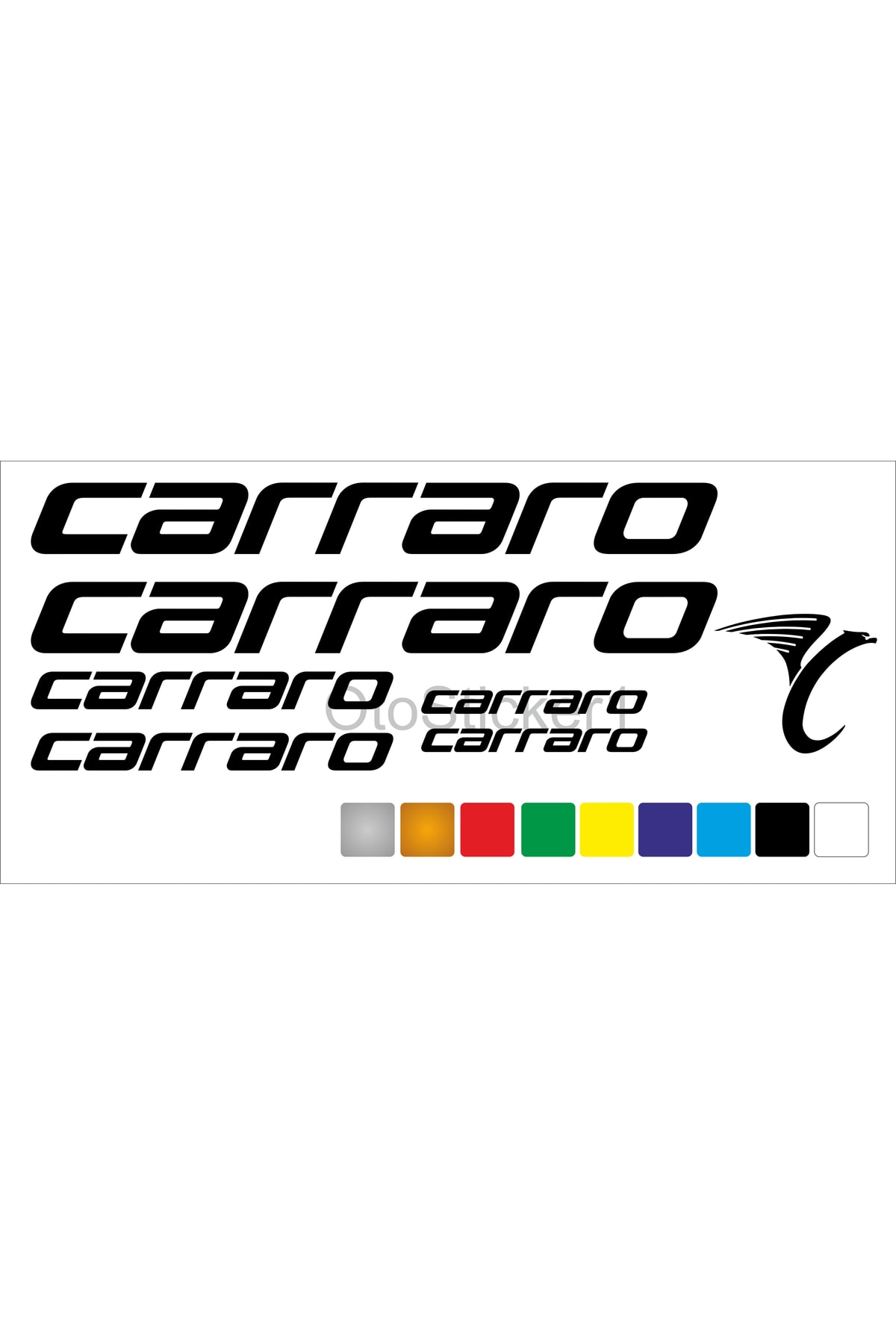 Oto Sticker Carraro Bisiklet Kadro Sticker Seti Premium Kalite Gümüş ...