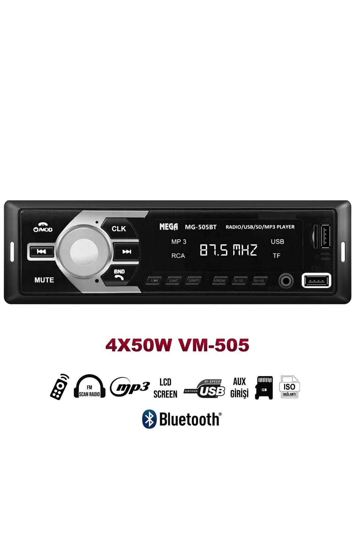 Mega Oto Teyp 4x50w Bt/2xusb/sd/fm/aux Vm-505 Uyumlu Fiyatı, Yorumları - Trendyol