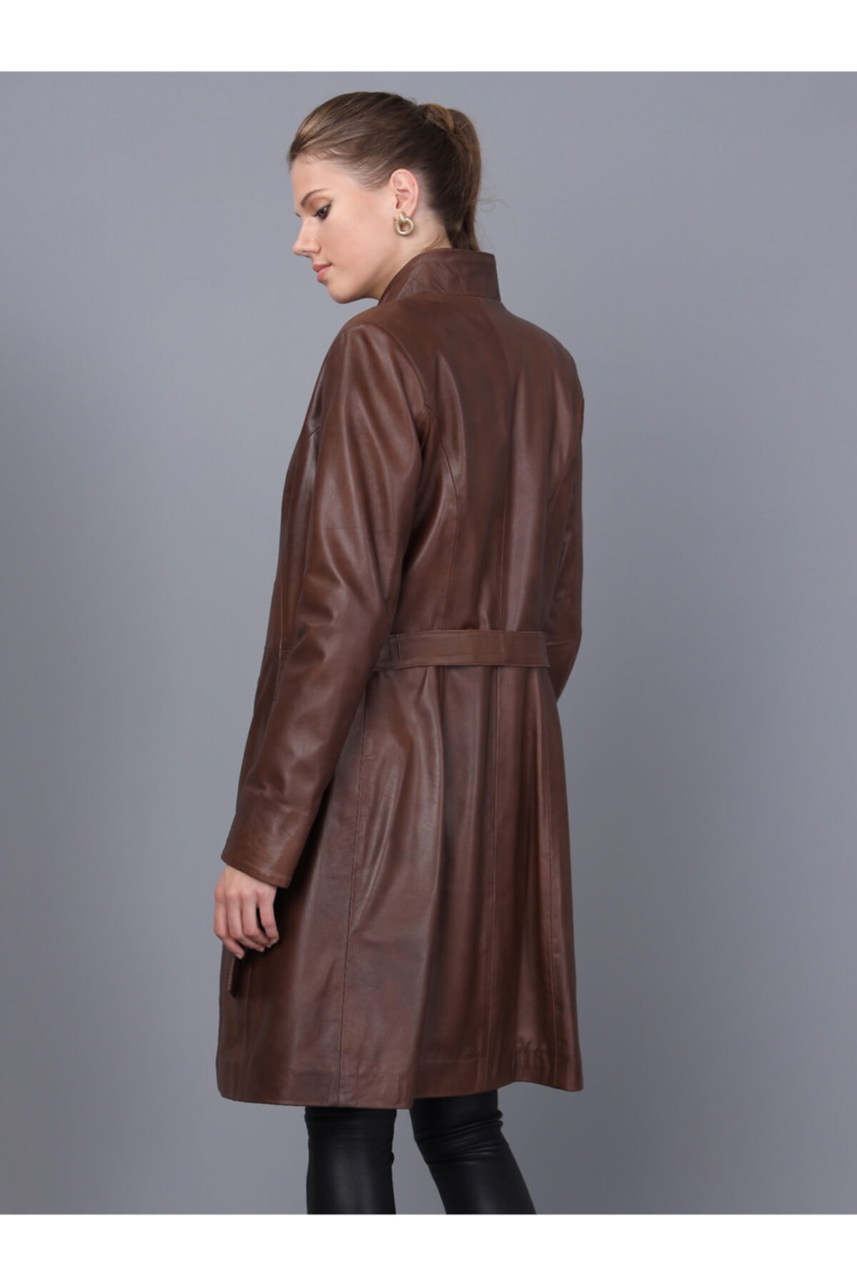 Basics&More Kadın Kestane Deri Ceket - B3034 Fiyatı, Yorumları - Trendyol