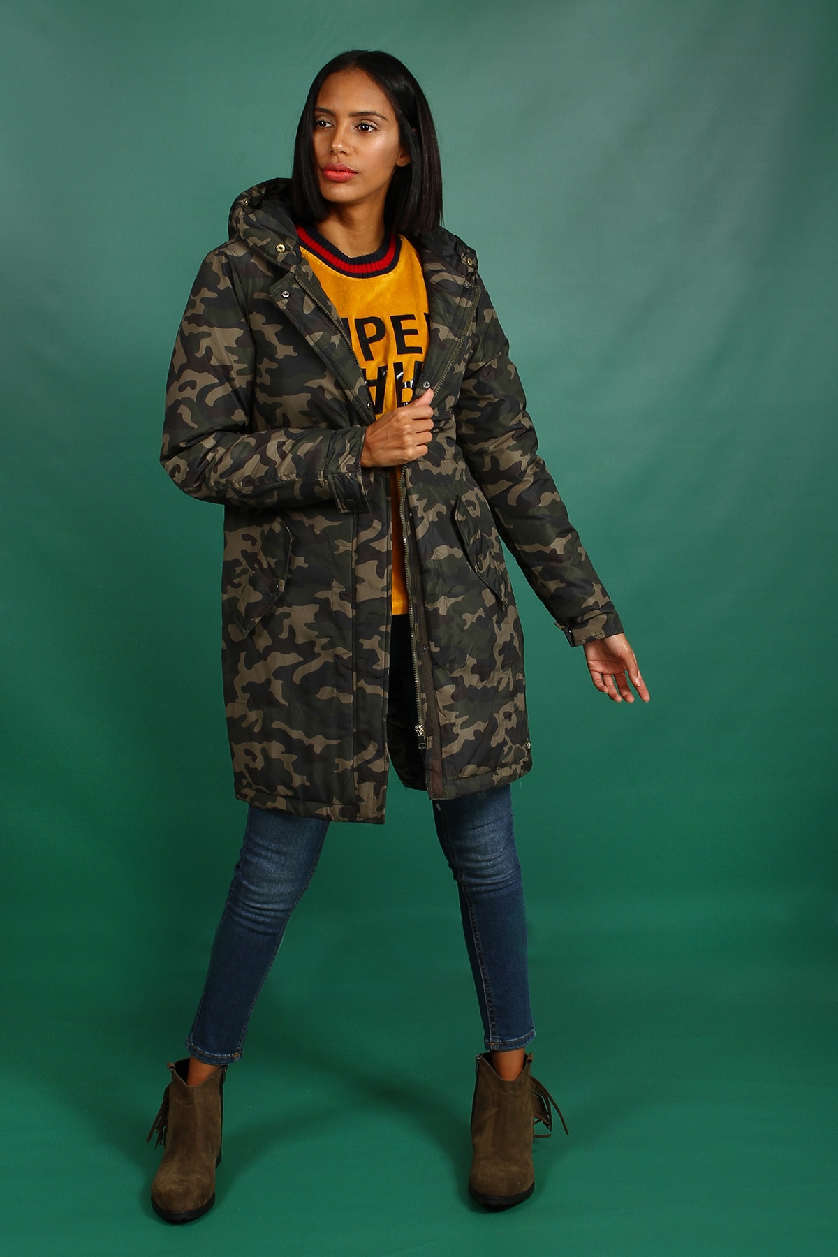 Collezione Women's Khaki Coat - Trendyol