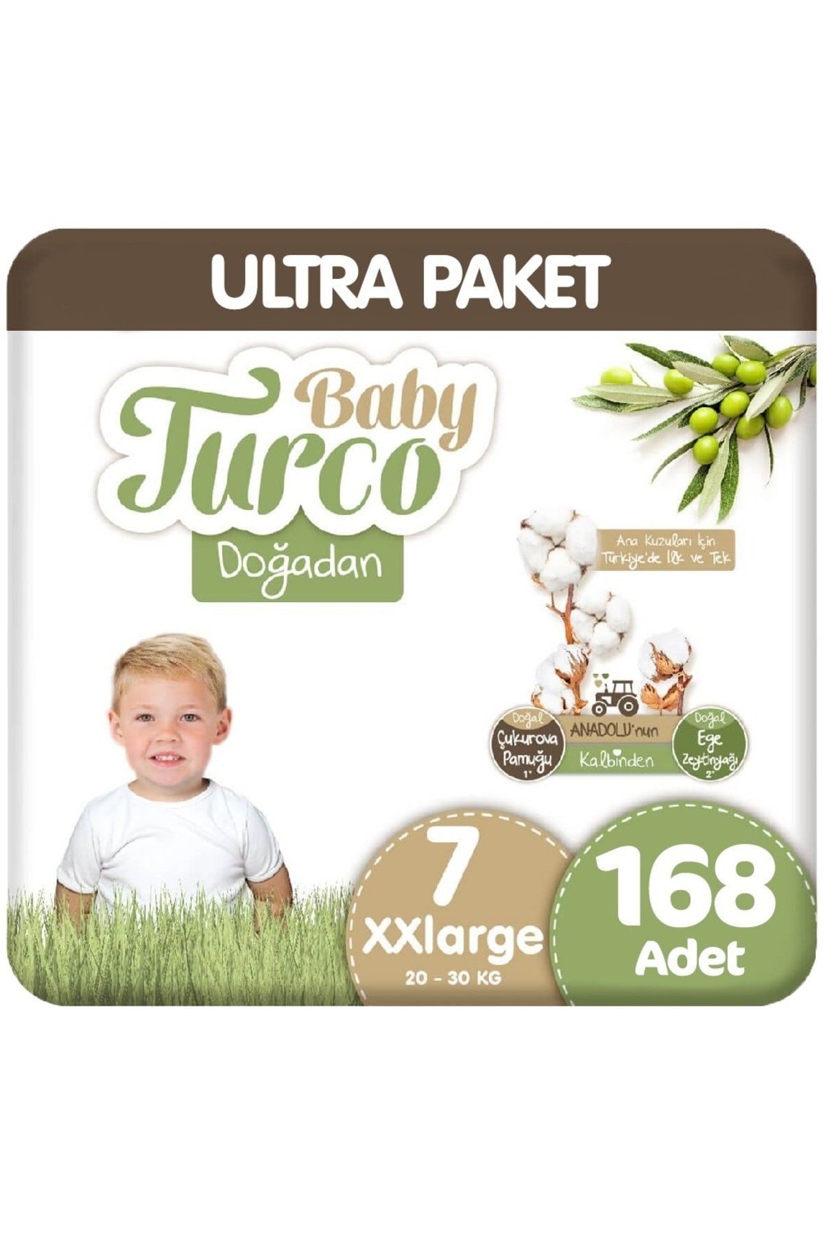 Baby Turco Doğadan Ultra Paket 7 Beden Bebek Bezi 56x3 168 Adet Fiyatı ...