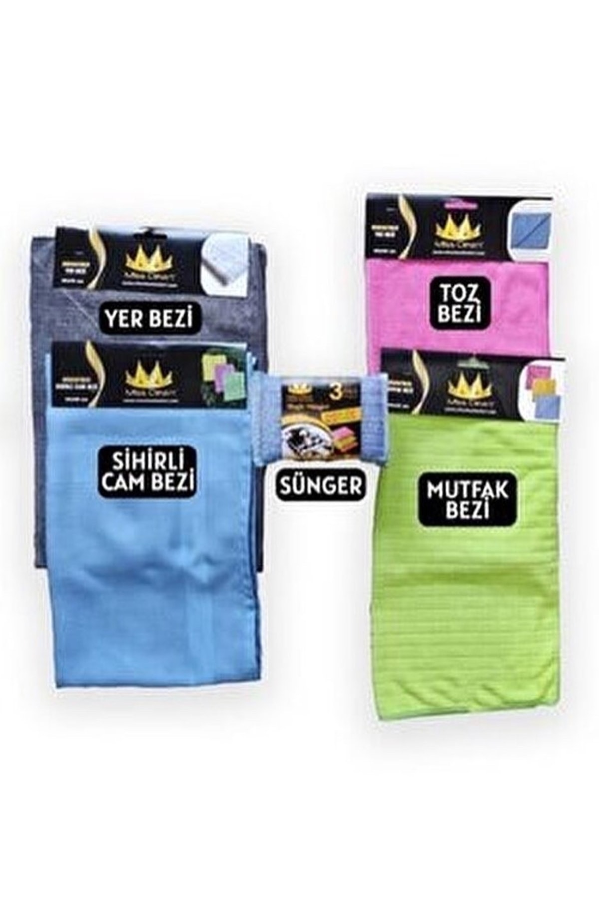 Single ( 4 Adet ) Mikrofiber Genel Temizlik Bez Seti Sihirli Cam Bezi Mutfak Bezi Toz Bezi Yer ...