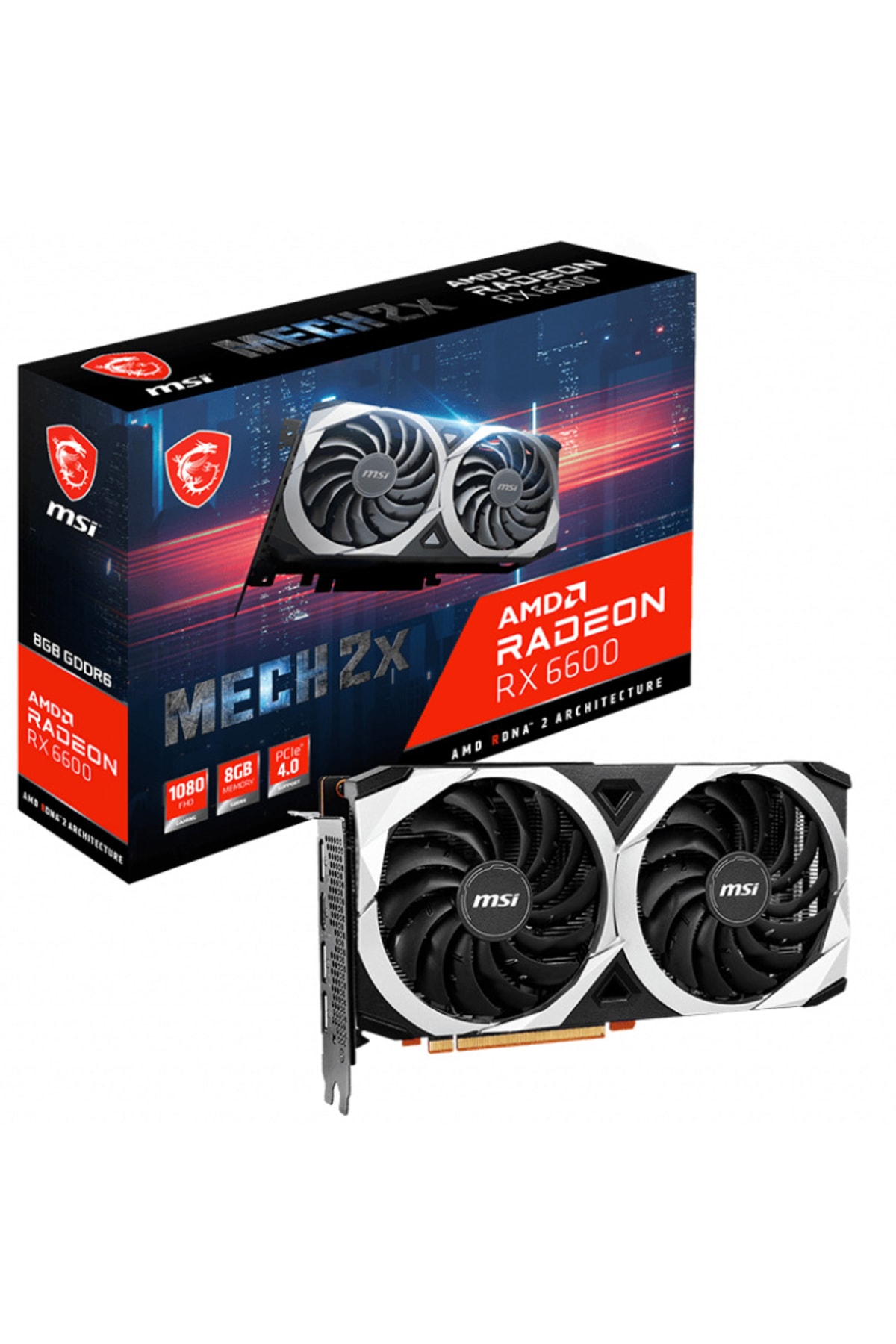 MSI Radeon Rx 6600 Mech 2x 8g 8gb Gddr6 128bit Dx12 Gaming (oyuncu ...