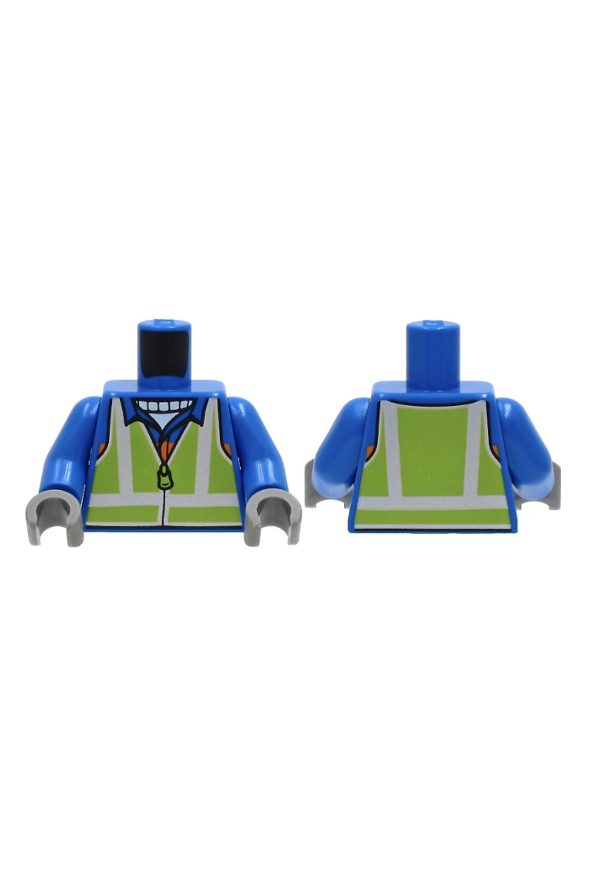 LEGO Original Moc Custom Minifigure Minifigure Body Torso Blue Safety ...