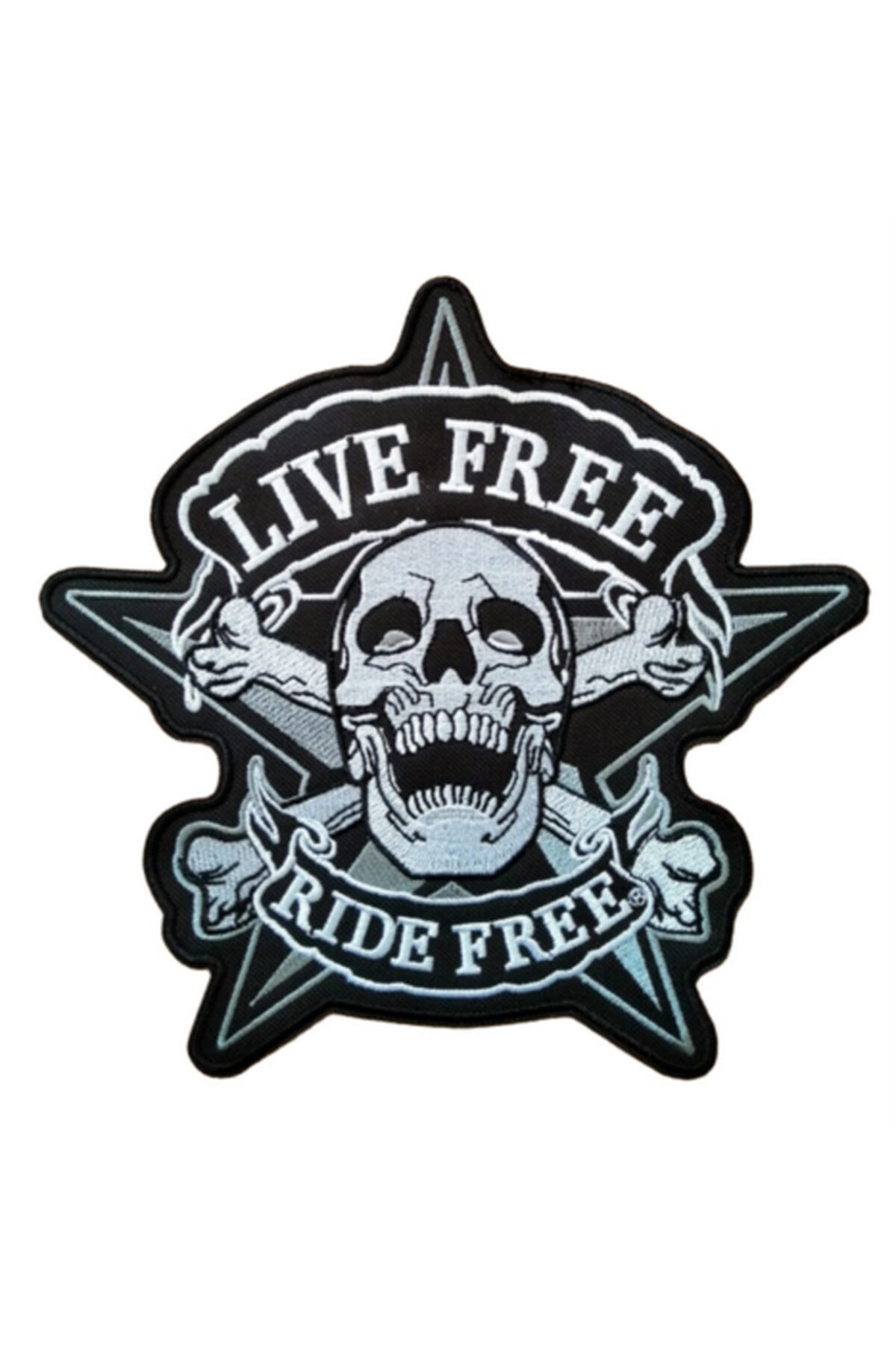 Genel Markalar Beyaz Live Free Ride Free Motorcu Patches Arma Kot ...