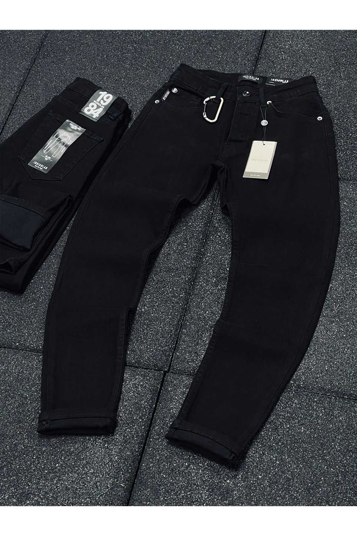 INDIGOLAB Erkek Siyah Jean Pantolon Metal Aksesuar Detaylı Fiyatı ...