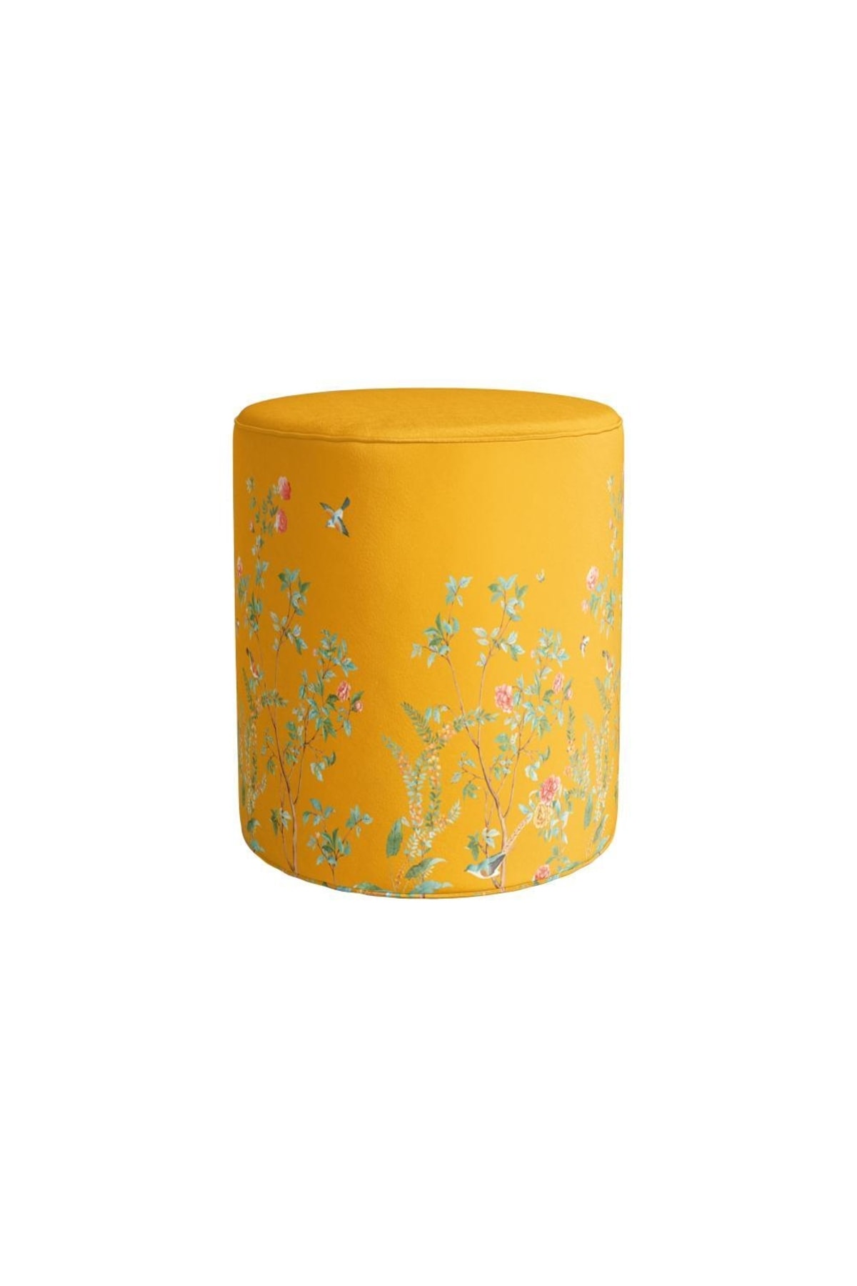 Adawall Sarı Çiçek Tasarımlı Puf (kumaşı Süettir. Uluslararası Solmama ...