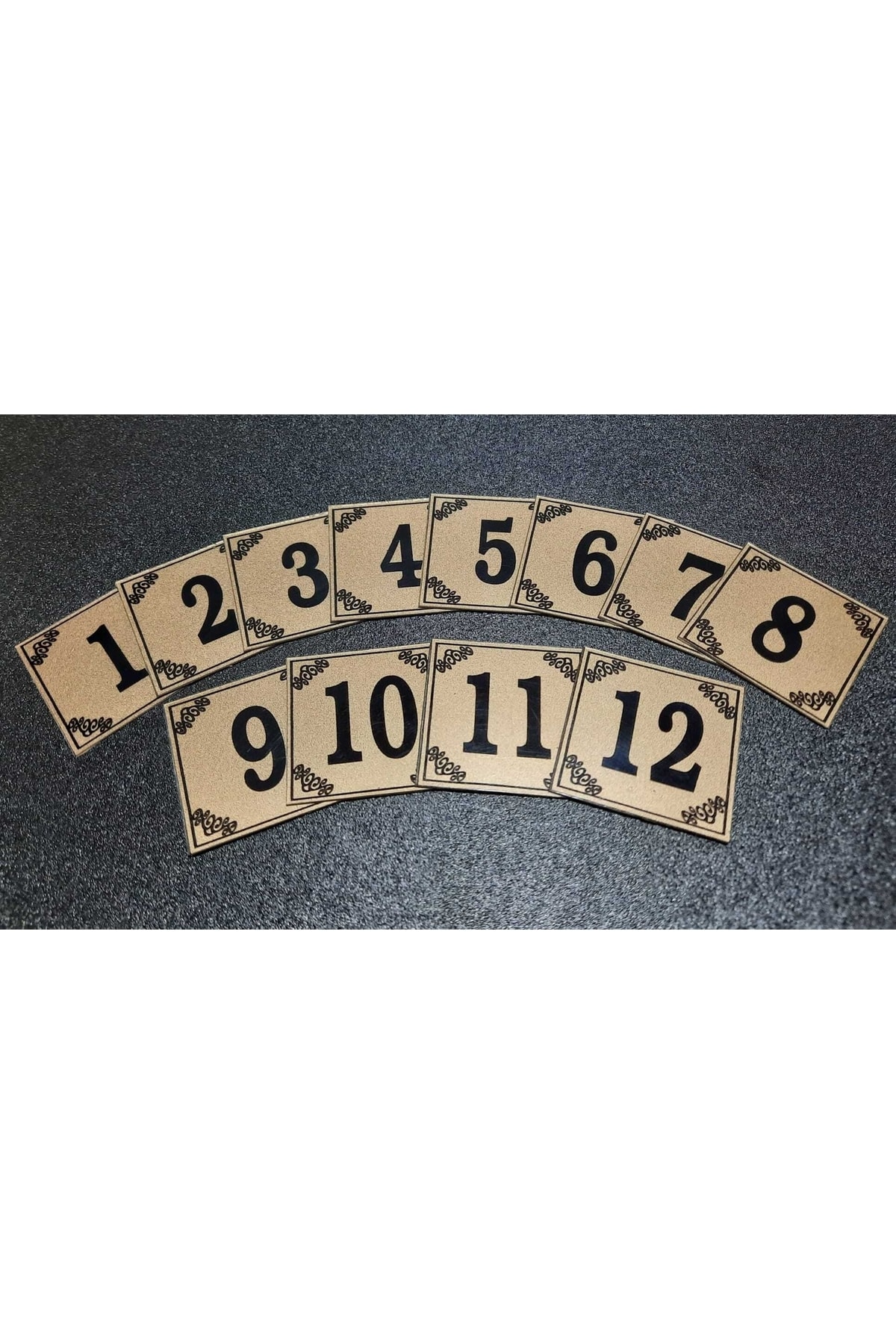 GENDEC Kapı Numaraları No 1 Den 12 E 4x4 Cm Yapışkanlı Metalik ...