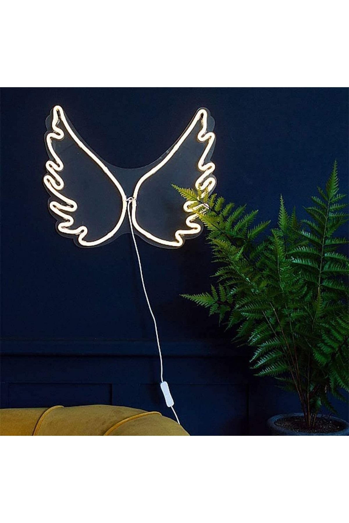 Smİle Concept Melek Kanadı Kelebek Neon Led Dekoratif Duvar Yazısı