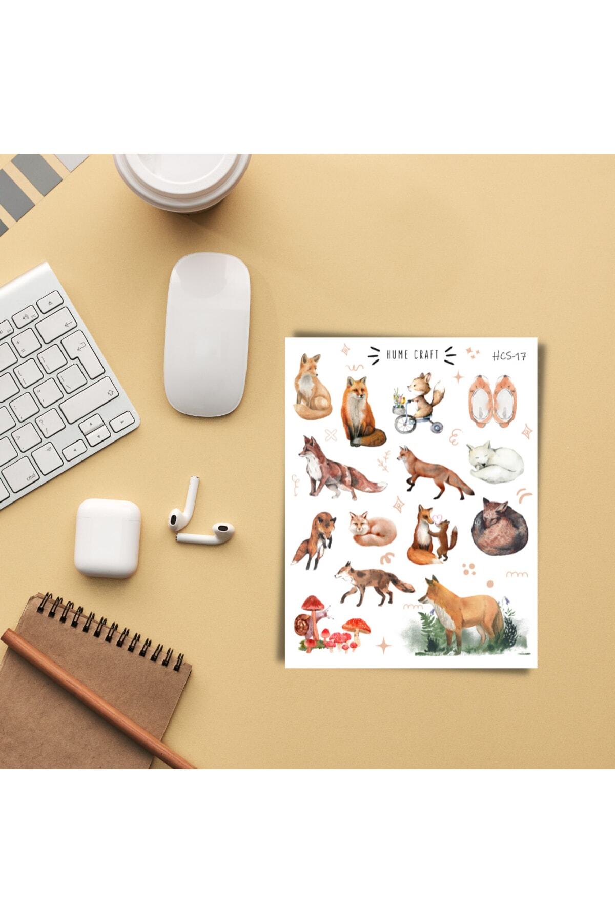 Hume Craft Tilki Temalı Sticker Seti Ajanda Planlayıcı Bullet Journal ...