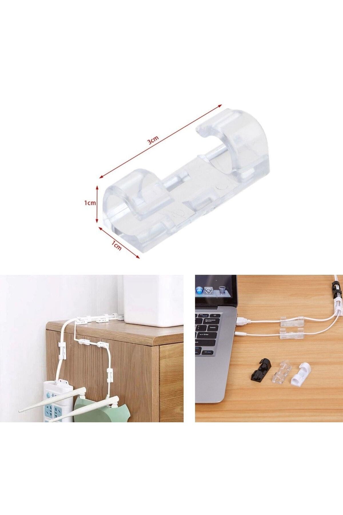 3B Trend Yapışkanlı Mini 20lı Klips Usb Pc Adaptör Kablo Tutucu Aparat ...