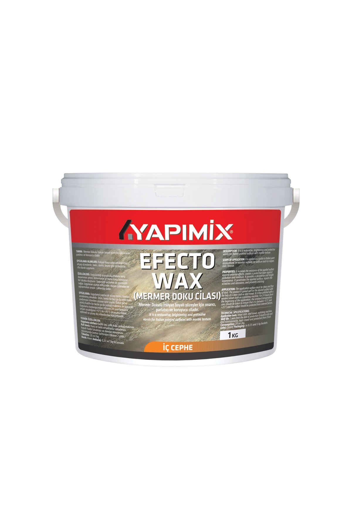 YAPIMİX Stucco Wax - Mermer Dokulu Italyan Sıva Parlatıcısı 250 gr ...