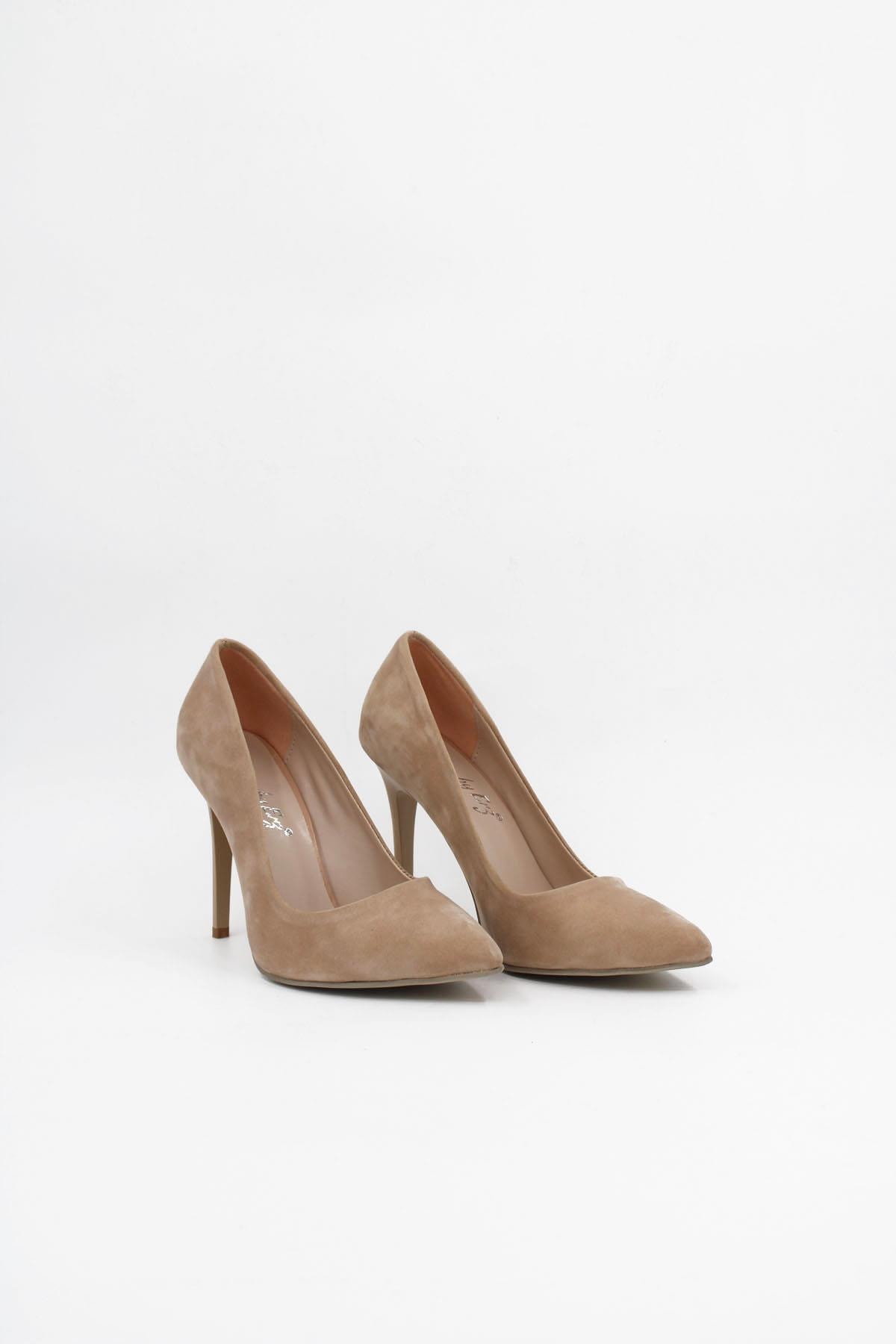 ByErz Kadın Ten Klasik Topuklu Ayakkabı