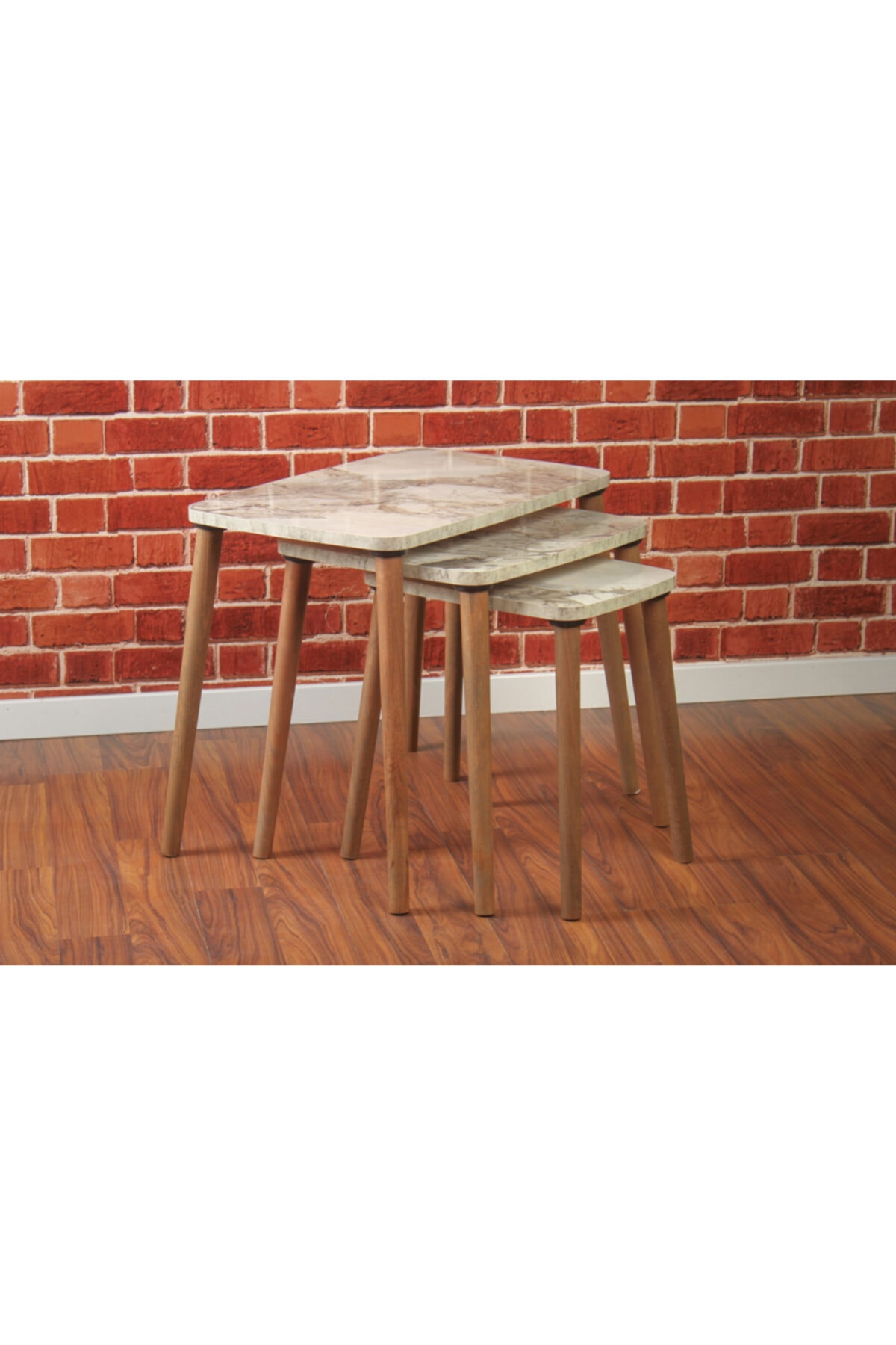 Renk Mobilya ve Aksesuar Napoli 3'lü Zigon Sehpa Ahşap Ayaklı Iç Içe ...