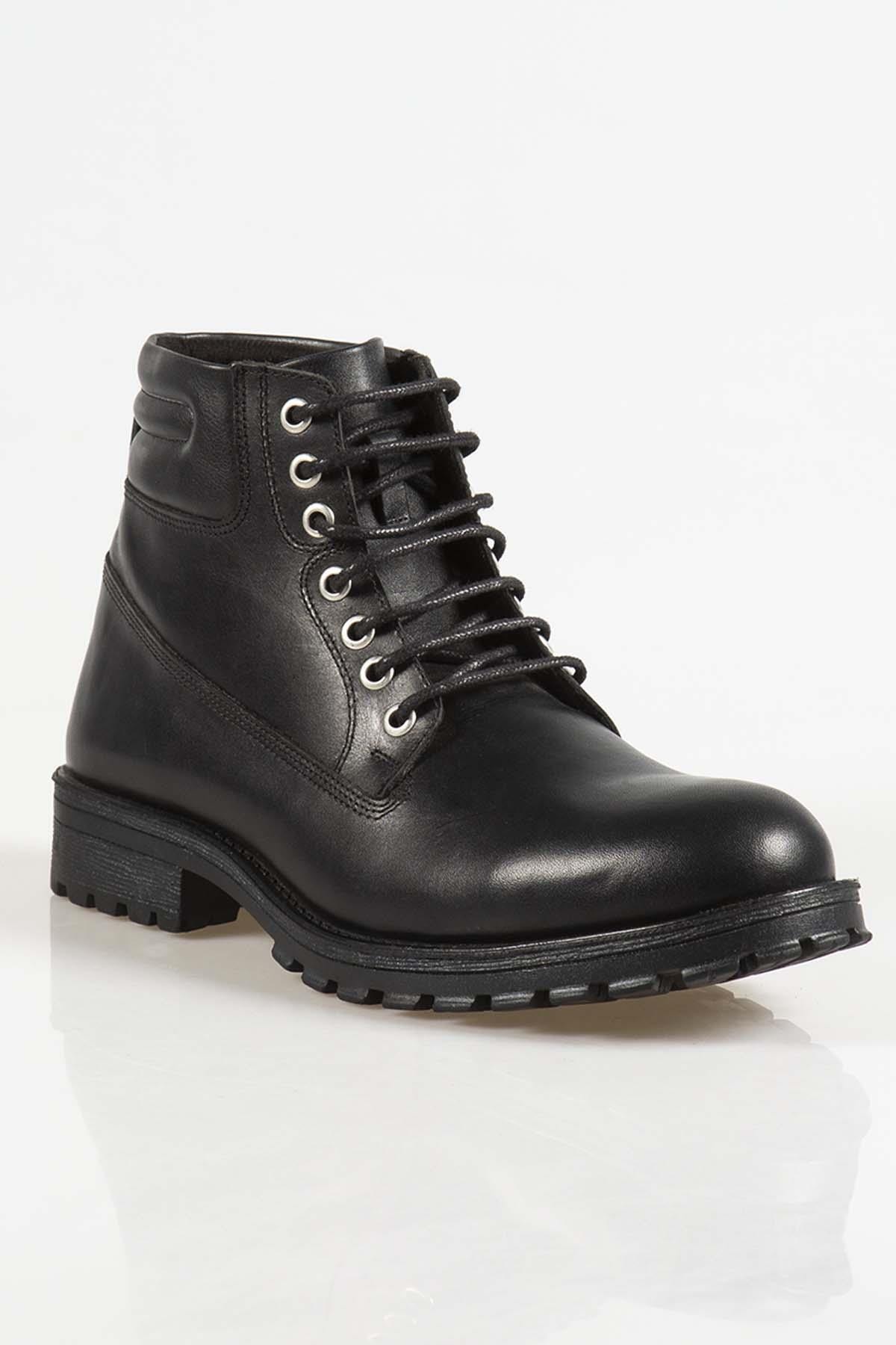 Ayakkabı Çarşı Siyah Bağcıklı Hakiki Deri Erkek bot