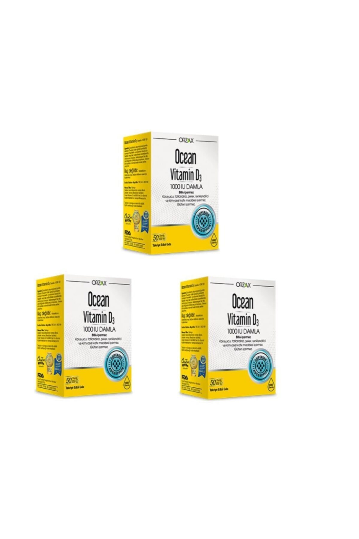 Ocean Vitamin D3 1000 Iu 50 Ml Damla 3 Adet - Fiyatı, Yorumları