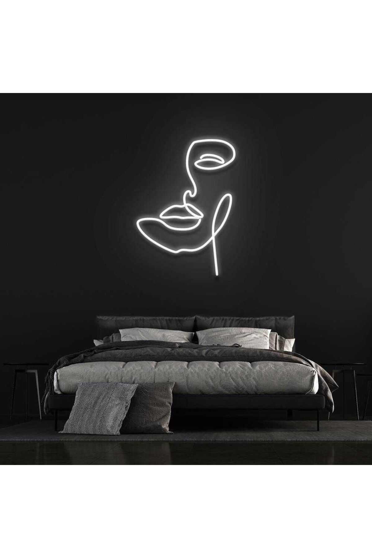 Smİle Concept Yarım Yüz Neon Led Dekoratif Duvar Yazısı Tabelası