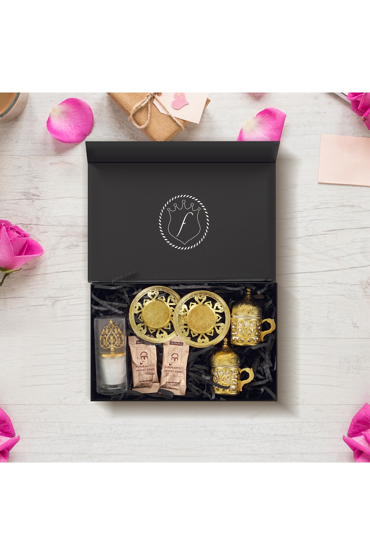 Forentina Sarı Antep Işlemeli Fincan Takımı - Türk Kahvesi - Mum Hediye ...