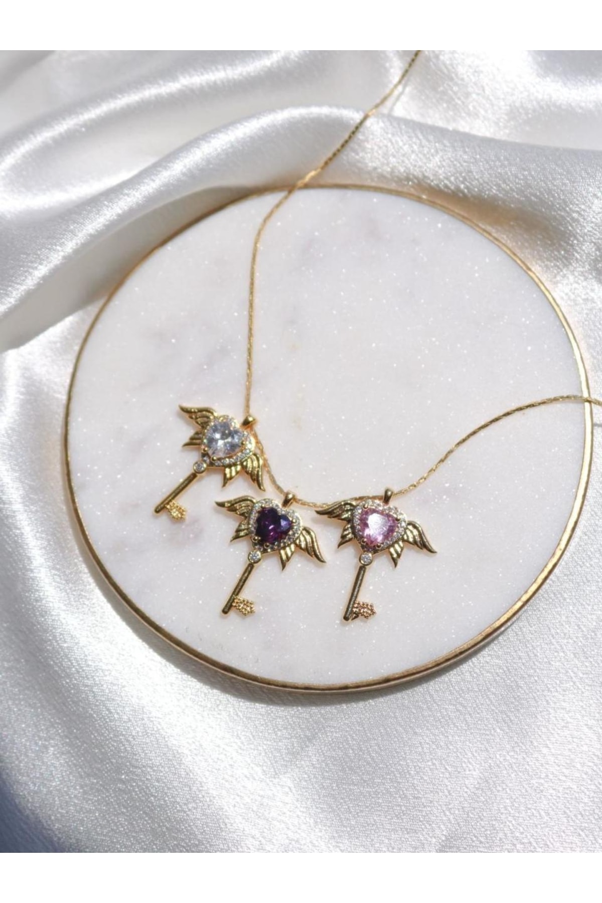 Reorah Collection Sailor Moon Kalp Kanatlı Anahtar Kolye-mor Fiyatı ...