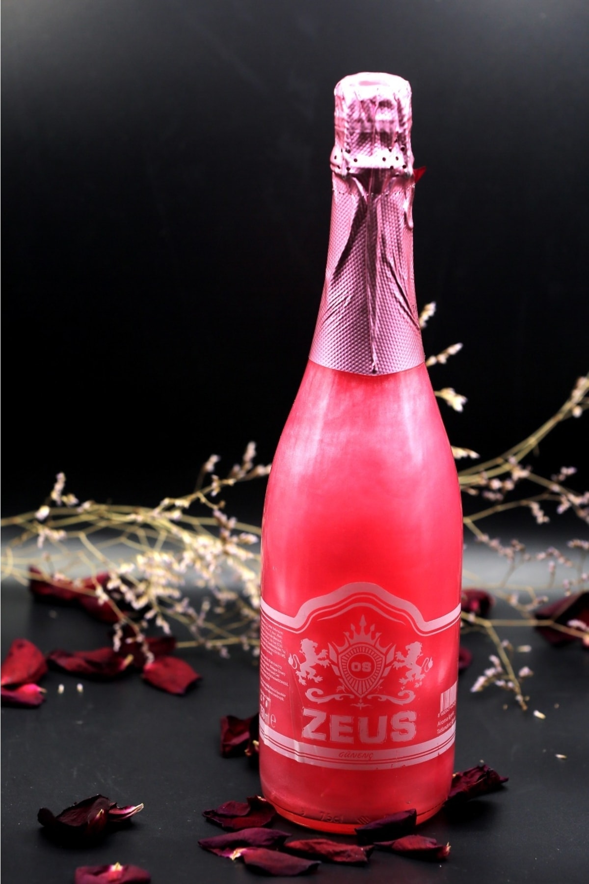 OS ZEUS Alkolsüz Simli Gazlı İçecek Pembe Renk Çilek Aromalı Bride To ...