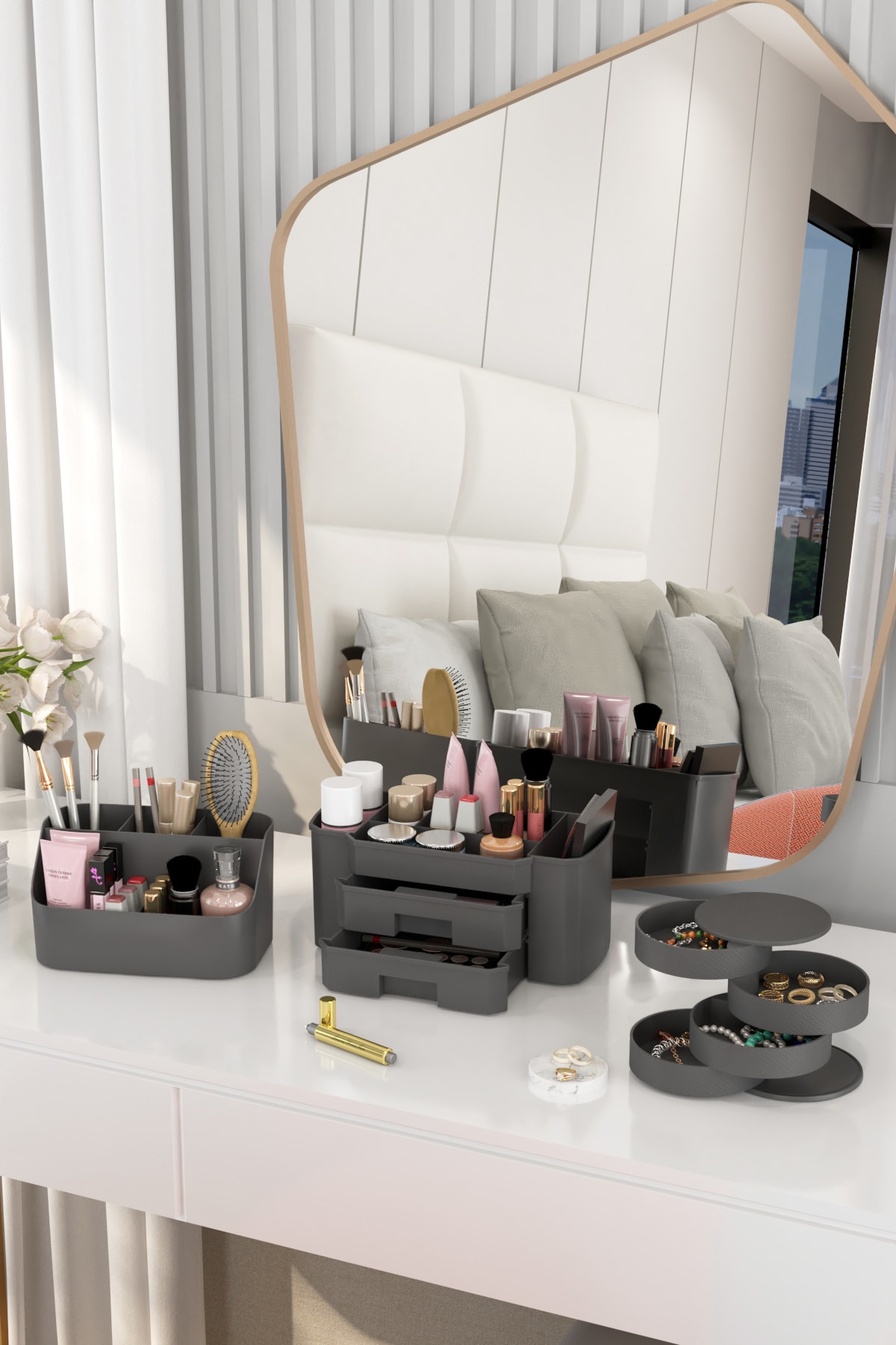 DOVİ HOME Makyaj Düzenleyici Ve Kozmetik Saklama Kutusu Organizer 3'lü ...