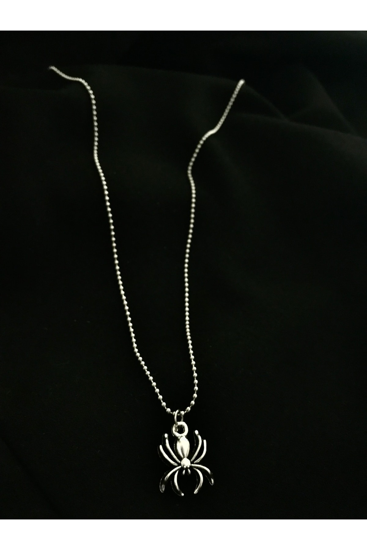 bohemian takı tasarim Gothic Punk Minimal Örümcek Kolye Antik Gümüş ...