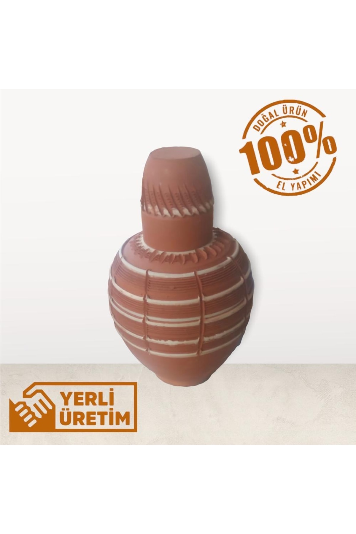 TESTİTASARIM El Yapımı Toprak Su Testisi 5 Litre + El Yapımı Toprak ...