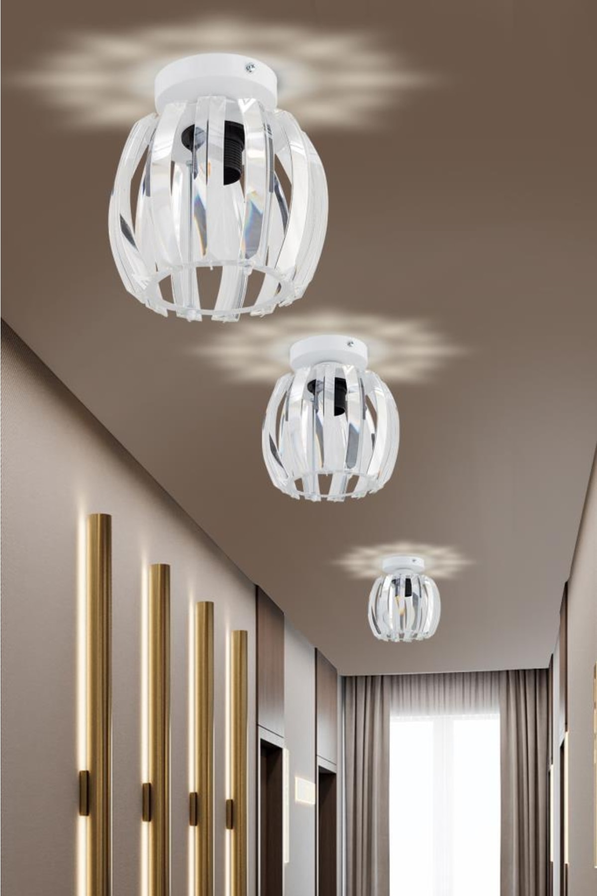 İstanbul Avize Venüs Beyaz Plafonyer Tavan Kristal Taşlı Avize Fiyatı ...