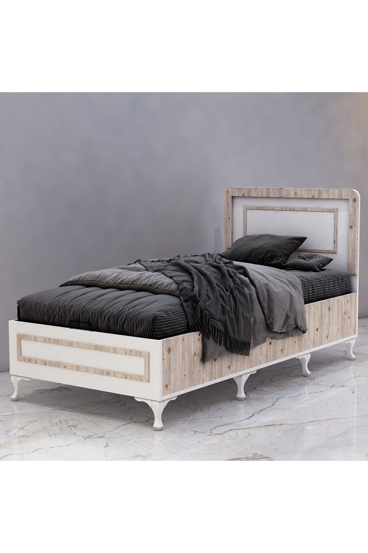 Garaj Home Ada 90x190 Sandıklı Baza Karyola - Soho Beyaz - Fiyatı ...