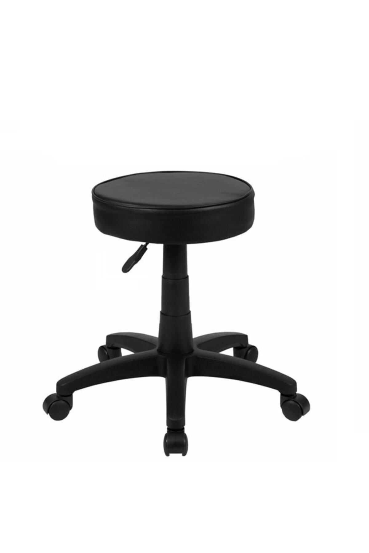 Depolife Döner Ofis Kasiyer Taburesi Tekerlekli Deri Döşeme Oturak ...