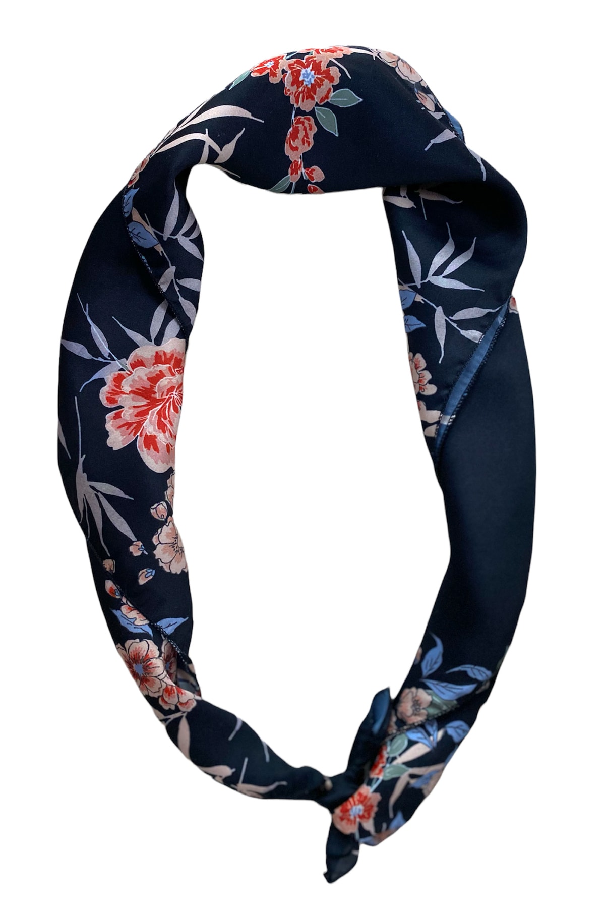 pistore Siyah Gül Ve Çiçek Desenli Bandana Fular 70x70 Cm Fiyatı ...