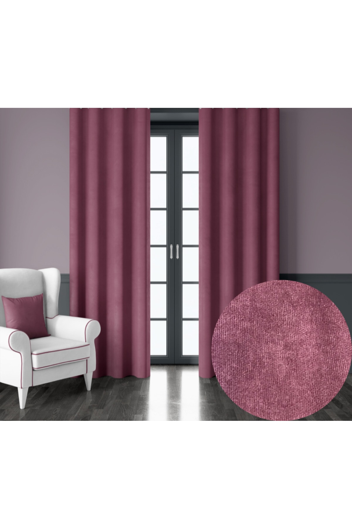 Demor Home Kadife Dokulu Ekstrafor Büzgülü Lavanta Pembesi Yüksek ...