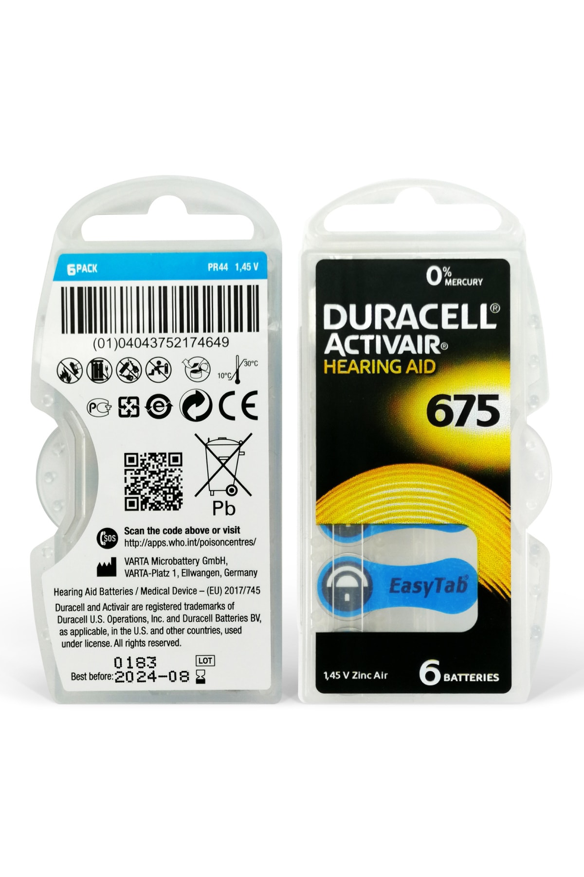 Duracell Activair 675 Numara Işitme Cihazı Pili 5 Paket X 6 30 Adet ...