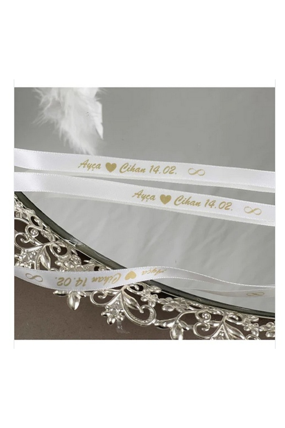 baskıtek Beyaz Isimli Kurdele, Yüzük Kurdelesi, Nişan Kurdelesi Fiyatı ...
