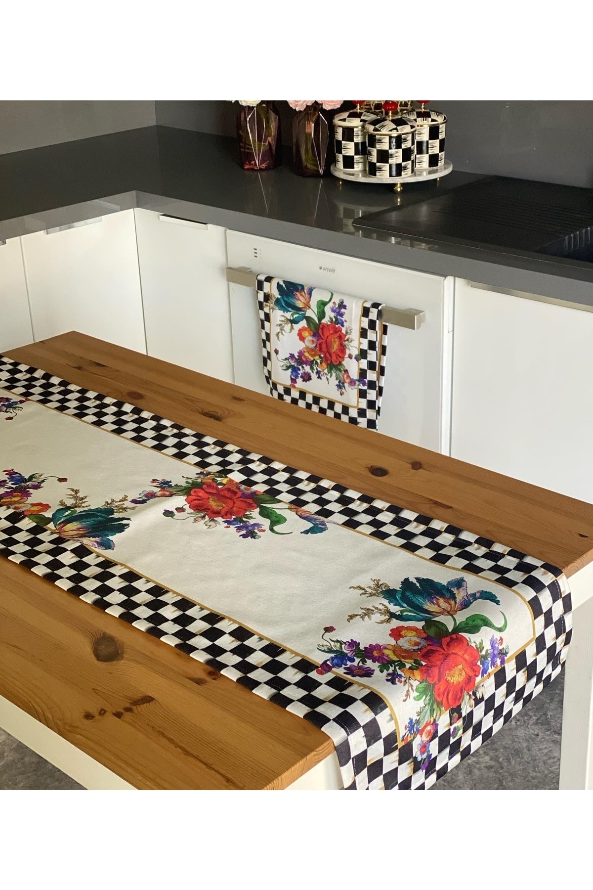 ELS Design Beyaz Gül Desen Runner+fırın Örtüsü SetiFiyatı, Yorumları ...