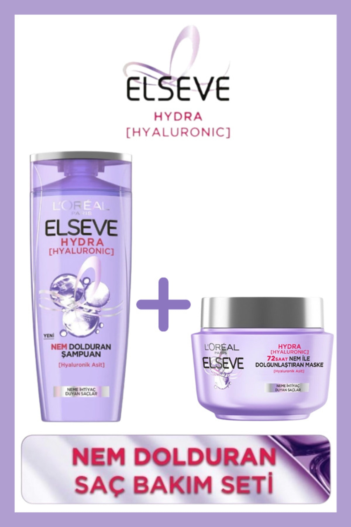 Elseve Hydra [hyaluronic] Nem Dolduran Şampuan 390ml Ve 72 Saat Nem Ile Dolgunlaştıran Maske ...