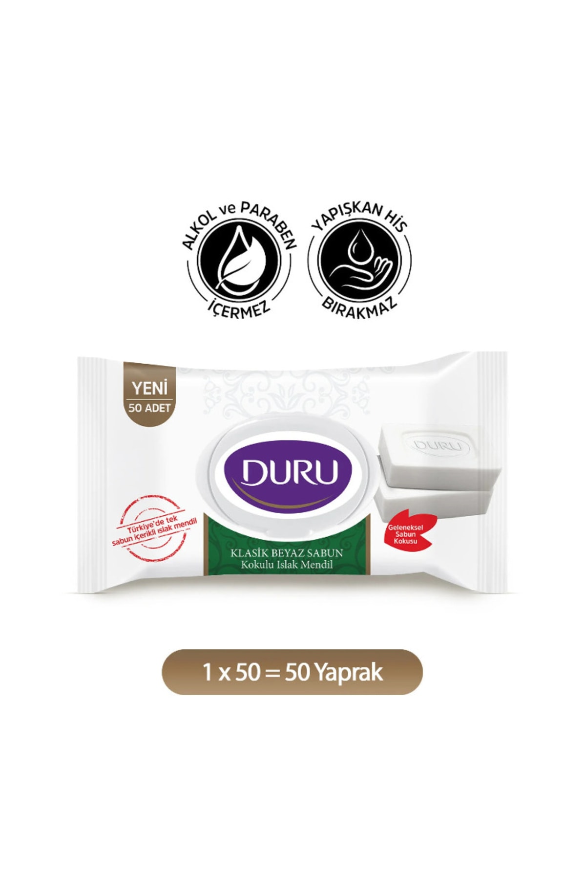 Duru Beyaz Sabun Kokulu Islak Mendil 50 Adet - Fiyatı, Yorumları