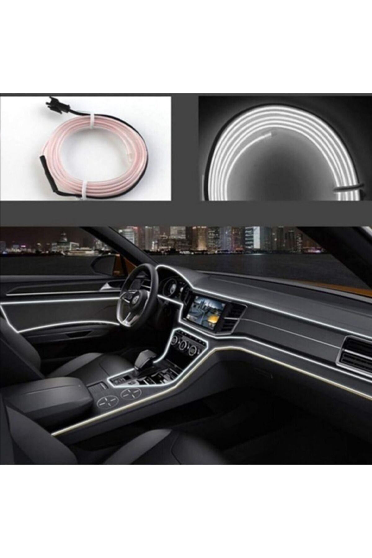 STS Oto Aksesuar Araç Araba Içi Torpido Ledi Renkli Ip Neon Ip Led 2 ...