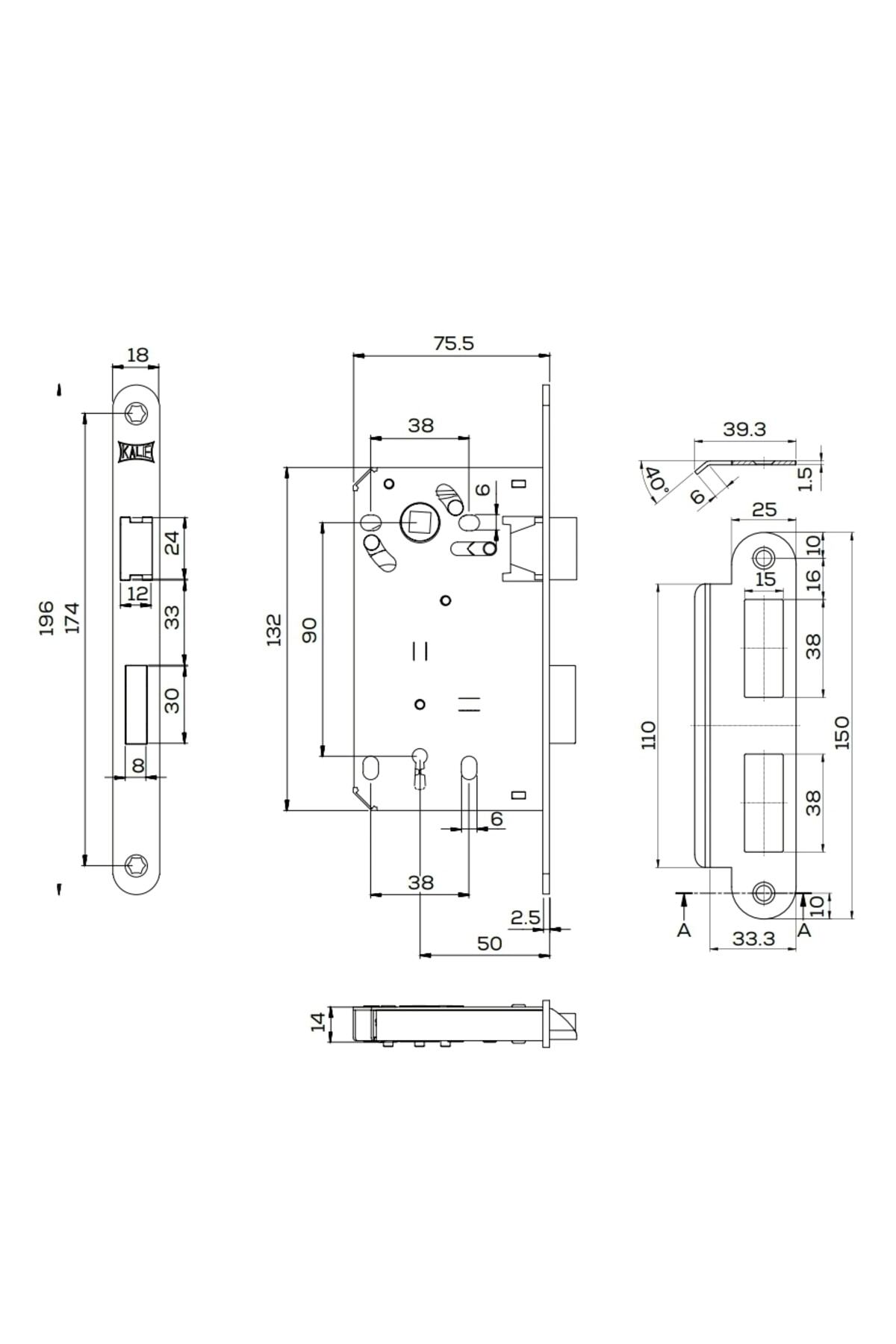 ARON Kale Kilit 221 Sessiz Seri Iç Oda Gömme Kapı Kilidi 221 Fiyatı ...