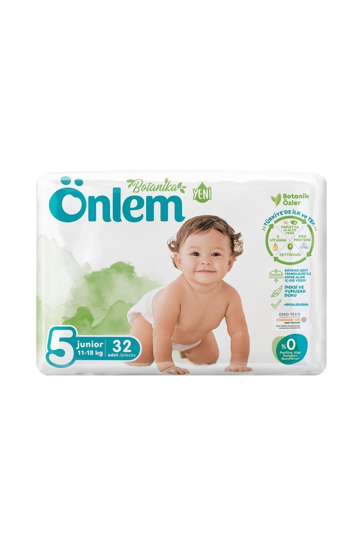 ÖNLEM Botanika 5 Numara Junior Bebek Bezi Jumbo Paket 32 Adet (11-18 Kg) - Fiyatı, Yorumları